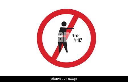 No throwing rubbish red prohibition sign Stock Vector Image & Art - Alamy