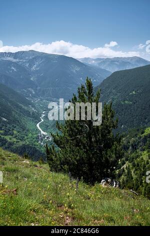 wonderful landscape from the Roc del Quer viewpoint in the Andorran ...