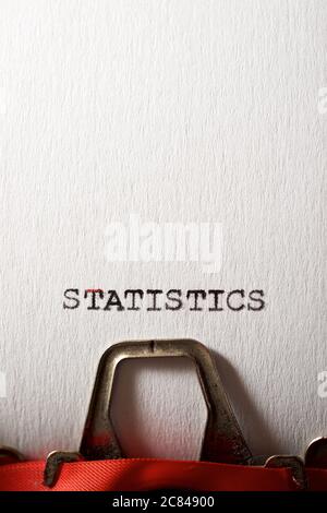 Statistics word written with a typewriter Stock Photo - Alamy