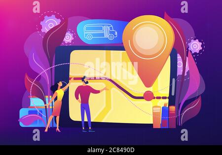 School bus tracking system concept landing page Stock Vector Image ...