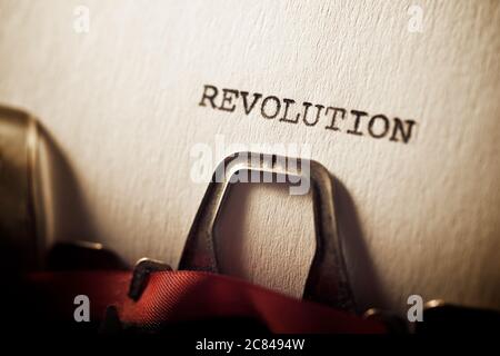 Revolution word written with a typewriter Stock Photo - Alamy