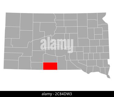 Map of Todd in South Dakota Stock Photo - Alamy