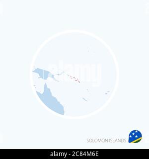 Map of Oceania with highlighted Solomon Islands map, gray map of Solomon Islands with ...