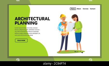Architectural Planning Architect And Client Vector Illustration Stock ...