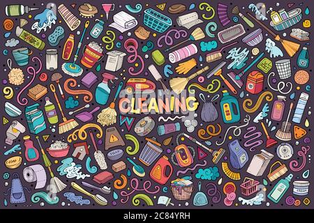 Cartoon Illustration of Hygiene and Cleaning Objects Clip Art Set Stock Vector Image & Art - Alamy