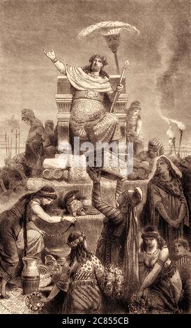 Croesus, king of Lydia, on the pyre, Greek vase painting Stock Photo ...