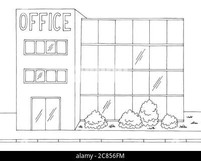 Architecture sketch Front view of a facade house building ...