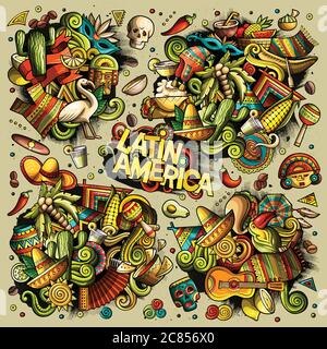 Vector set of Latin America combinations of objects and elements Stock ...