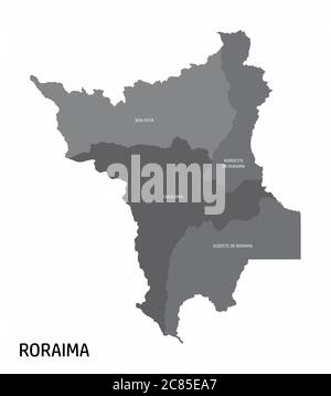 Simple outline map of Roraima is a state of Brazil. Stylized minimal line design Stock Vector ...