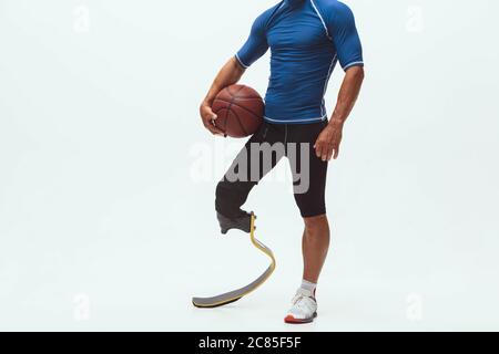 Basketball, man and knee in sports injury on the court holding painful ...