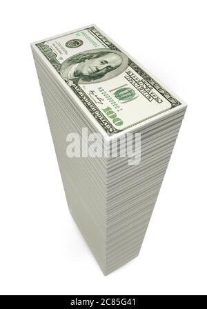 Stack of dollars isolated on the white Stock Photo - Alamy