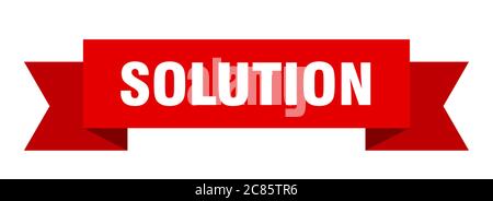 solution ribbon. solution paper band banner sign Stock Vector Image ...