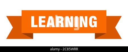 learning ribbon. learning paper band banner sign Stock Vector Image ...
