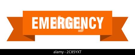 emergency ribbon. emergency paper band banner sign Stock Vector Image ...