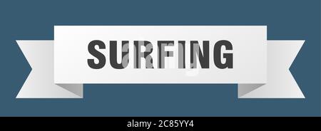 surfing ribbon. surfing paper band banner sign Stock Vector Image & Art ...