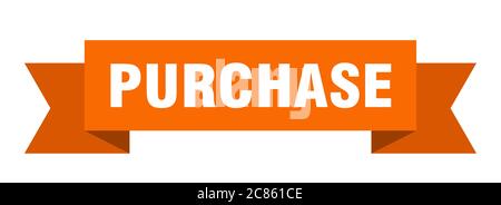 purchase ribbon. purchase paper band banner sign Stock Vector Image ...