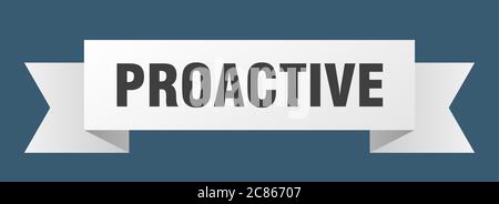 proactive ribbon. proactive paper band banner sign Stock Vector Image ...