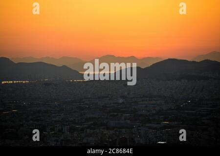 sunset in the port of Athens, Greece, Europe Stock Photo - Alamy