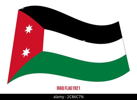 Iraq Flag (1921-1959) Waving Vector Illustration on White Background ...