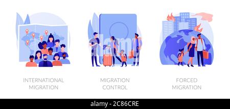 Population mobility, human migration abstract concept vector illustrations Stock Vector Image ...