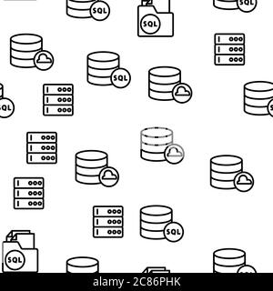 Sql Database Vector Seamless Pattern Stock Vector Image & Art - Alamy