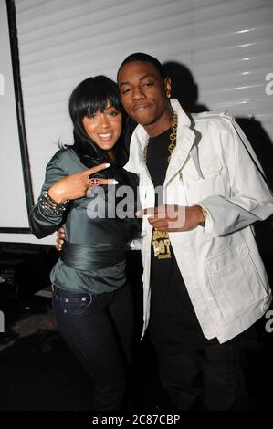 (L-R) Actor Meagan Good and rapper Deandre Way aka Soulja Boy Tell 'Em ...