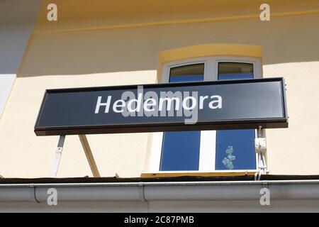 Sign at the railroad at Hedemora Station Stock Photo - Alamy