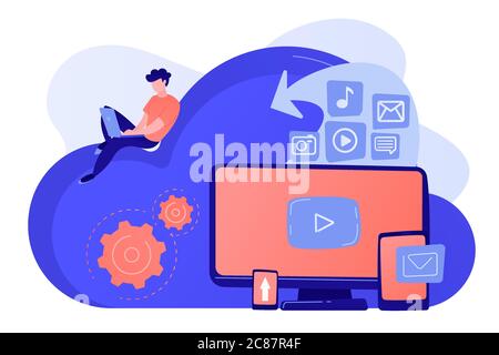Cloud-based blue gradient concept icon Stock Vector Image & Art - Alamy