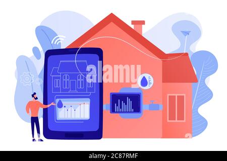 Water contamination detection system abstract concept vector ...