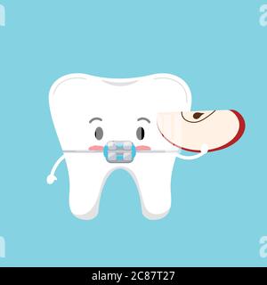 Cute tooth with dental braces emoji character Stock Vector Image & Art ...