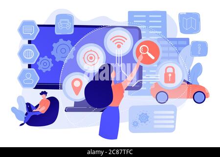 People interacting with technology. Smart, user-oriented design. Intelligent user interface ...