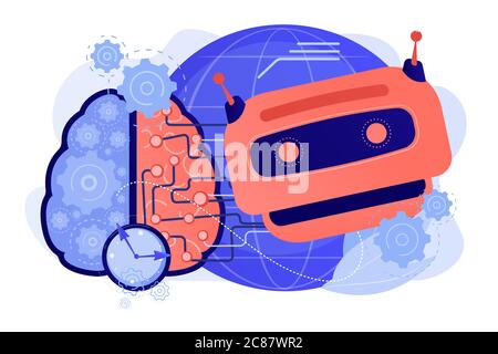 Technological singularity concept vector illustration Stock Vector ...