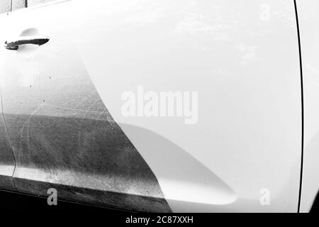 Half clean and half dirty car Stock Photo - Alamy