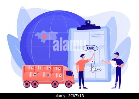 Road transport documents abstract concept vector illustration Stock ...