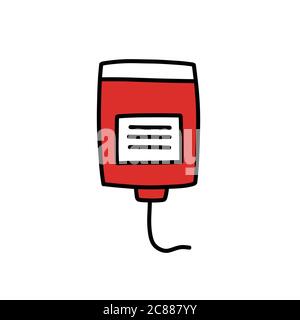blood plasma doodle icon, vector color illustration Stock Vector Image ...