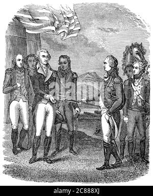 The Surrender at Yorktown during the American Revolution, October 1781 ...
