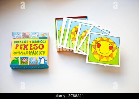 Colored cards for Czech famous desk game, Pexeso (concentration card ...