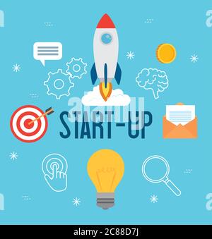 start up rocket bulb Stock Vector Image & Art - Alamy