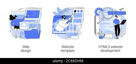 Website building service abstract concept vector illustrations Stock ...