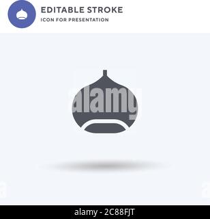 Chestnut icon vector, filled flat sign, solid pictogram isolated on ...