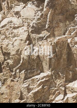A close-up of the layers of Chalk in the white cliffs along the ...