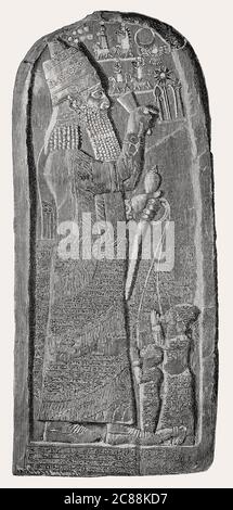 Victory stele of Esarhaddon. Pergamon Museum, Berlin. Germany Stock ...