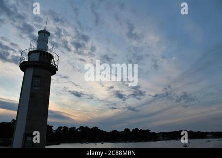 Lighthouse at sunset in Benodet, Brittany, France Stock Photo - Alamy