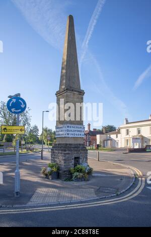 Obelisk at Cranleigh village in Surrey. The largest village in England ...