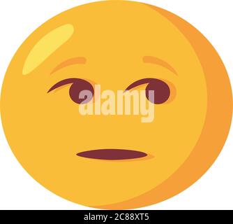 thinking emoji face flat style icon design, Cartoon expression emoticon ...