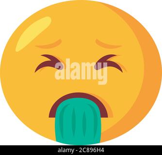emoji sick throwing up line style Stock Vector Image & Art - Alamy