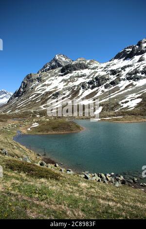 Small lake on top of the Julierpass in Switzerland Stock Photo - Alamy