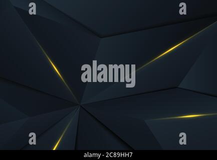 3D triangle pattern geometry. Blue abstract background. shadowed blue ...