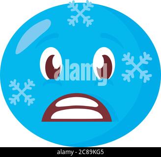 frozen emoji face classic flat style icon vector illustration design ...