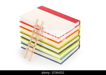 pencil ladder on stack of books, education concept Stock Photo - Alamy